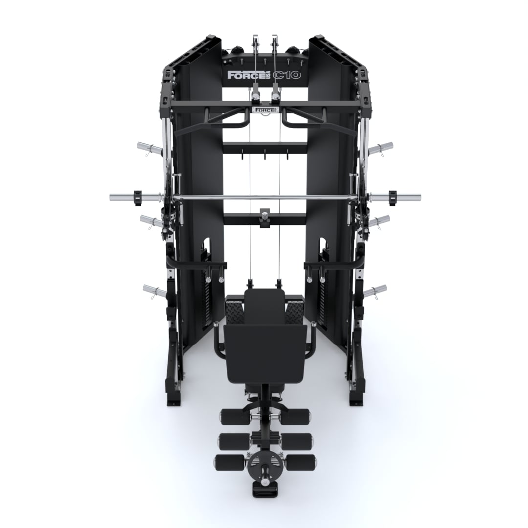 Force USA C10 All-In-One Functional Trainer + Sliding Bench Package ...